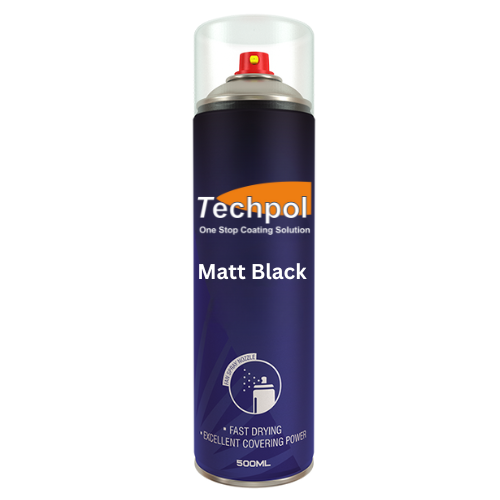 Matt Black Aerosol Spray Paint - Techpol Swindon UK